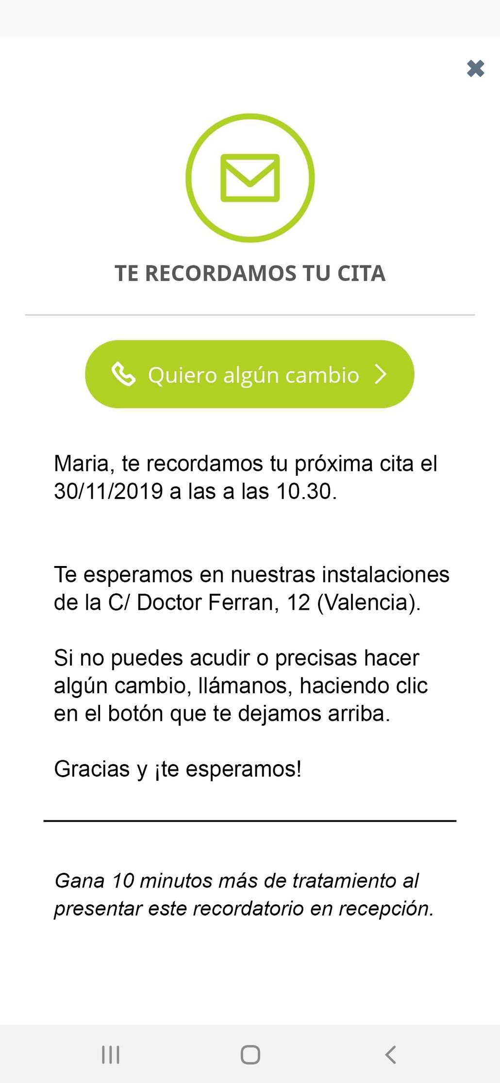 Convierte tus recordatorios de cita en un incentivo para tus clientes