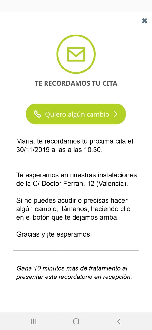 Convierte tus recordatorios de cita en un incentivo para tus clientes